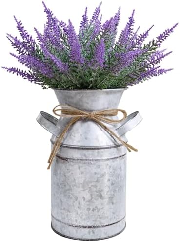 Amazon.com: Winlyn Set of 1 Artificial Lavender Farmhouse Centerpiece ...