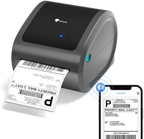 Phomemo Bluetooth Shipping Label Printer- D520BT Thermal Printer 4x6 ...