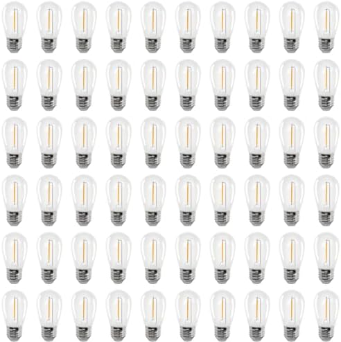 OURCOLOR 60-Pack S14 1W Warm White Vintage LED Filament Bulb for String ...