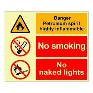 Danger Petroleum Spirit Highly Inflammable Sign Board (Combo Pack)|Pack ...
