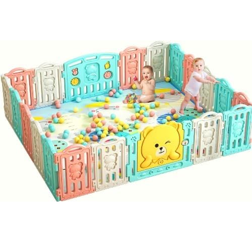 Buy Hukimoyo 18 Panel Playpen for Babies Kids Play Yard with Balls and ...