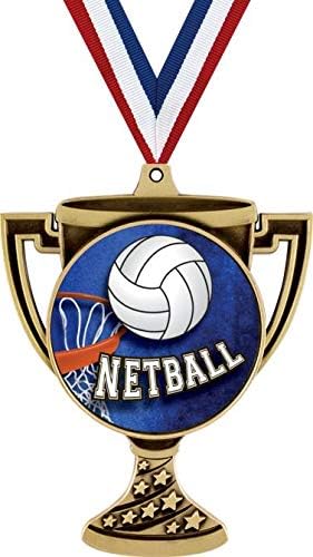 Amazon.com : Netball Trophy Cup Medal Gold, 3" Netball Prizes, Kids ...