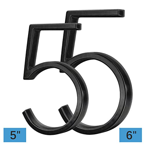 Snapklik.com : 6 Stainless Steel Floating House Number 5, Metal Modern ...