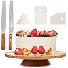 Amazon.com: 12" Acacia Wood Revolving Cake Stand, Rotating Cake ...