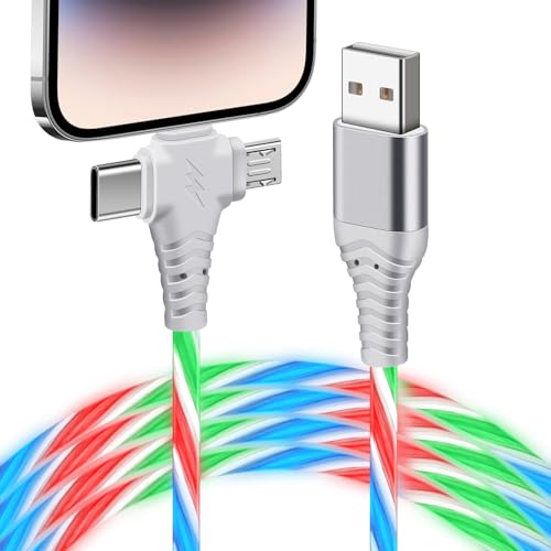 Aolcev 3 in 1 Glowing Charging Cable 120W Light Up Fast Charger Cord ...