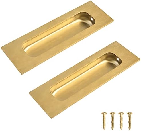 MOROBOR 2pcs Rectangular Brushed Gold Flush Pulls Recessed Finger Pulls ...