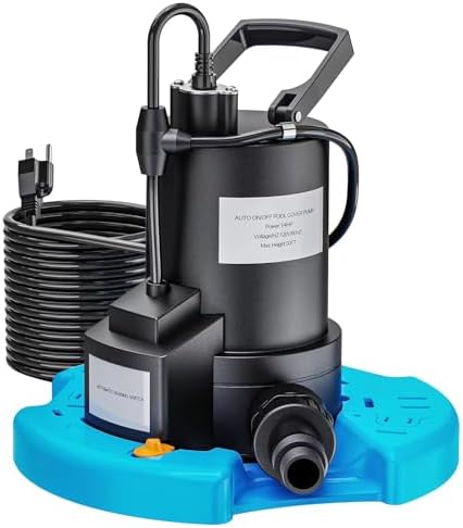 Automatic Pool Cover Pump, 1/4 HP Submersible Water Sump Pump with 29 ...