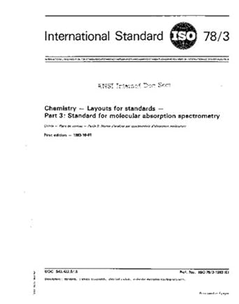 Amazon.com: ISO 78-3:1983, Chemistry - Layouts for standards - Part 3 : Standard for molecular ...
