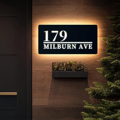 Amazon.com: Custom LED Backlit House Number Light Up House Door Front ...