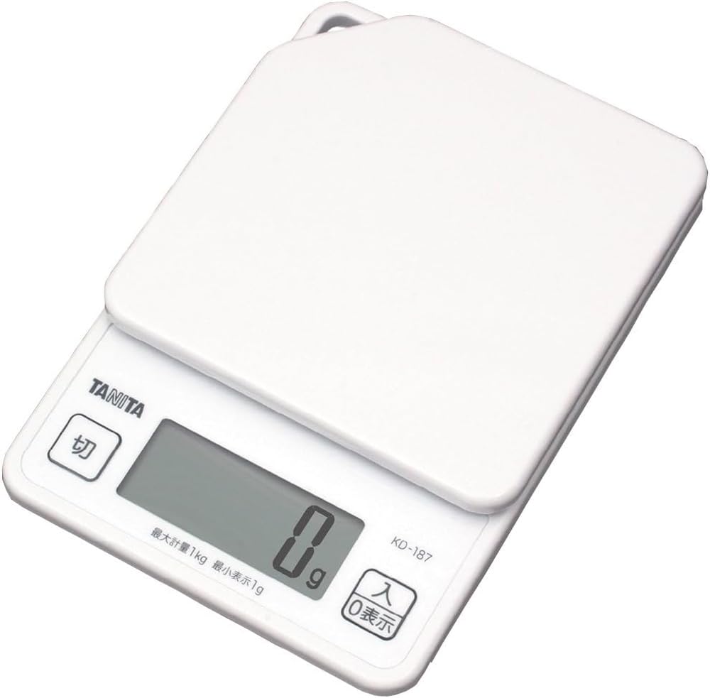 Tanita KD-187 WH Cooking Scale, 0.3 oz (1 g) Units of Up to 2.2 lbs (1 ...