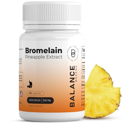 Bromelain 500mg, 180 Capsules - Pineapple Extract Digestive Enzyme ...