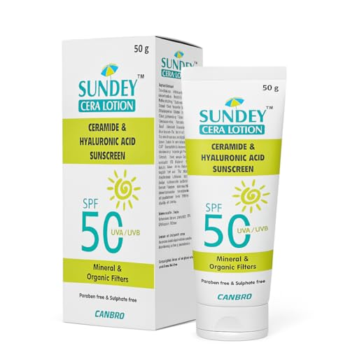 Sundey Cera Lotion SPF 50 Sunscreen with Ceramide & Hyaluronic Acid ...