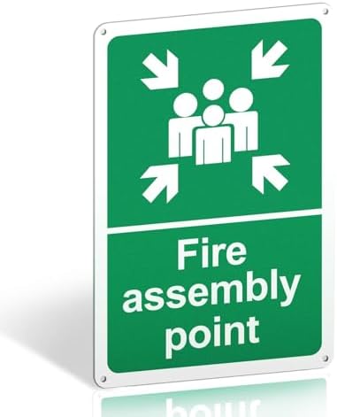 Fire Assembly Point Sign Outdoor - 600 x 400mm - 1mm Matte Rigid ...