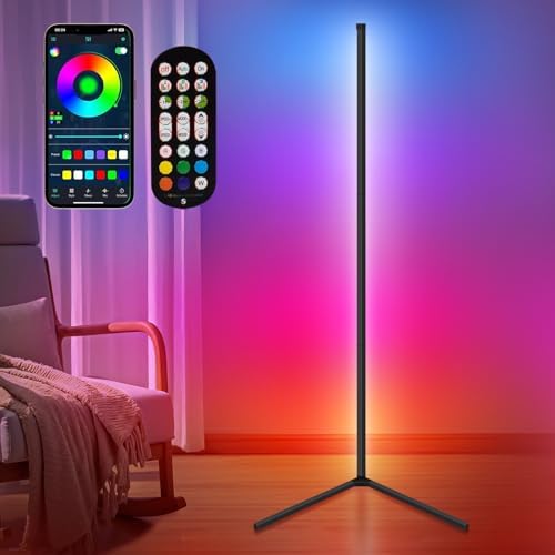 LED Corner Lamp, RGB Corner Floor Lamp with APP and Remote Control, 16 ...