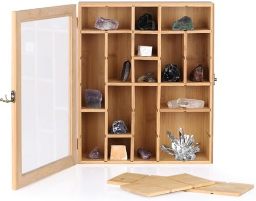 Amazon.com - AUTOARK Adjustable Rock Display Case,Bamboo Crystal ...