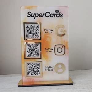 SuperCards Acrylic QR Standee for Counter | Custom Display with Social ...