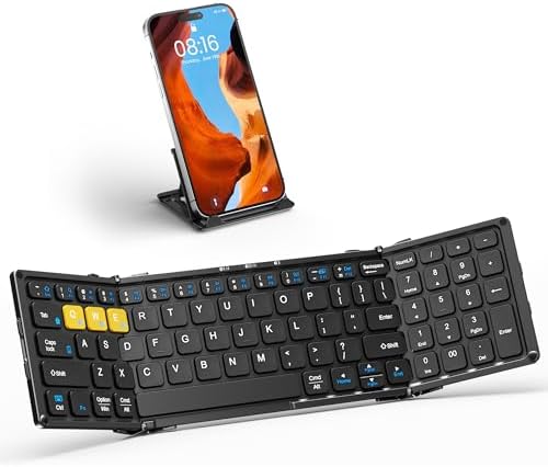Amazon.com: Artciety Foldable Bluetooth Keyboard, Folding Portable ...