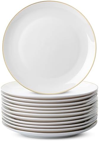 Amazon.com | BTaT- White Porcelain Dinner Plates, Set of 6, 10.5 Inch ...