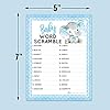 Amazon.com: 30 Boy Elephant Baby Word Scramble Baby Shower Game and ...