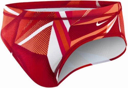 Nike Swim Mens Jagged Geo Brief Varsity Red 30 | Desertcart INDIA