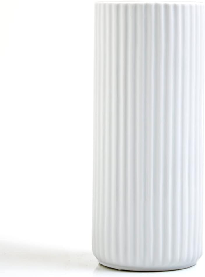 Elevate Your Home Decor with Our Elegant 8-Inch White Ribbbed Ceramic ...