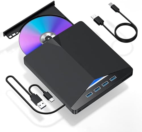 Amazon.com: Aumdie External CD/DVD Drive for Laptop, USB 3.0 CD Burner ...