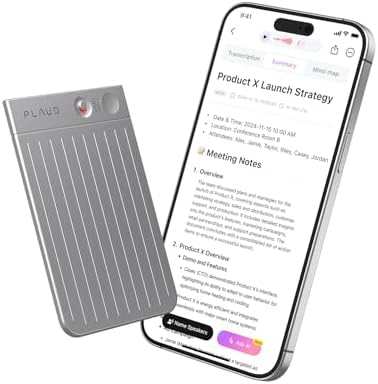 PLAUD NOTE AI Voice Recorder with Case - App Control, Transcribe ...