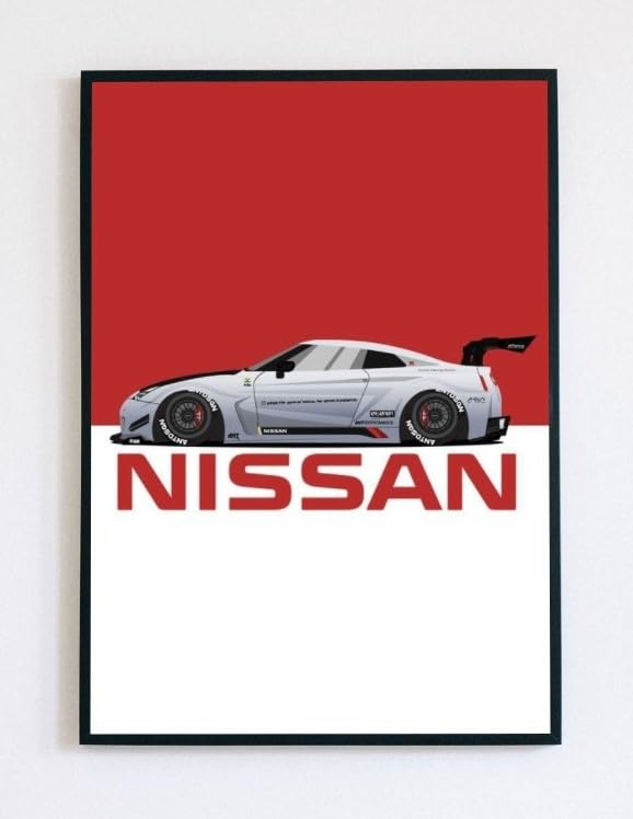 LAMIFRAME Nissan GTR Car Poster, Framed Poster For Wall Decoration ...
