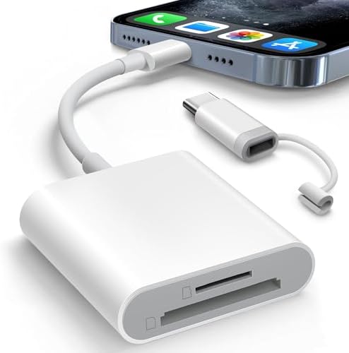 Amazon.com: SD Card Reader for iPhone iPad Built-in Dual Lightening ...