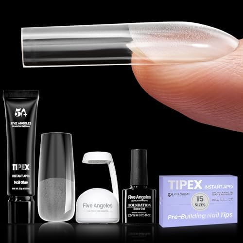 Amazon.com: Five Angeles Tipex Instant Apex Gel Nail Tips Kit,500 ...
