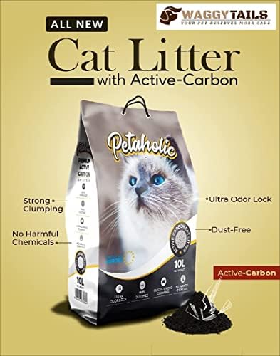 Buy WaggyTails Cat Litter Orignal Petaholic 100% Natural Super Absorbent Litter/Dust Free/Active ...