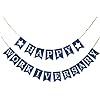 Amazon.com: KUNGOON Happy Workiversary Banner in Navy blue and White ...