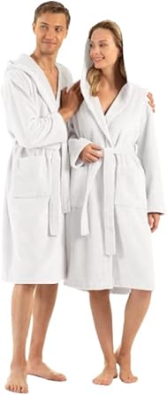 English Home Terry Towelling Hooded Bathrobe, Absorbent Towelling Robe ...