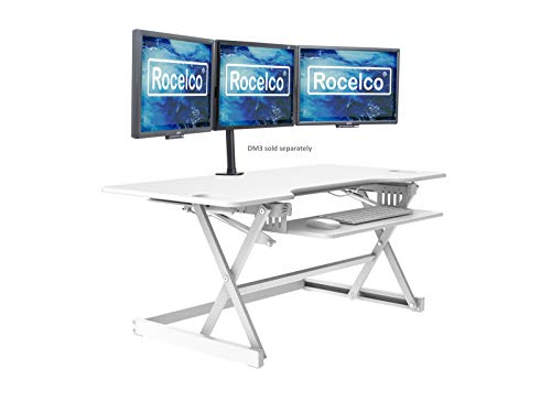 Rocelco 46" Large Height Adjustable Standing Desk Converter - Quick Sit ...