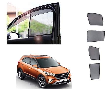 Neebtraders Half Magnetic Sun Shades/Curtains for Car Hyundai Creta ...