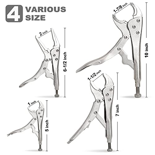 Snapklik.com : 4-piece Locking Pliers Set, 5, 7 And 10 Curved Jaw ...
