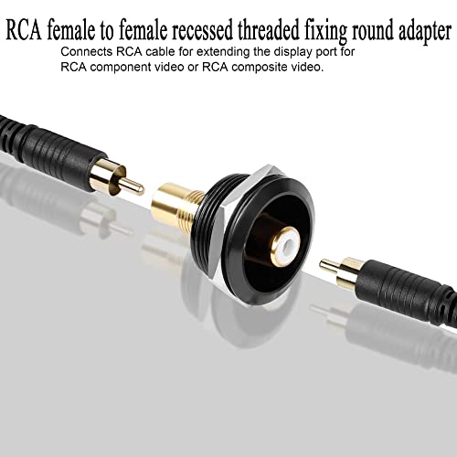 QIANRENON Gold Plated RCA Embedded Threaded Fixed Adapter, RCA Female ...