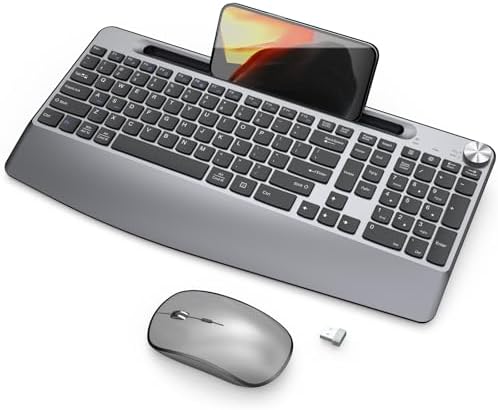 Amazon.com: Wireless Keyboard Mouse Combo, Full Size Ergonomic Keyboard ...