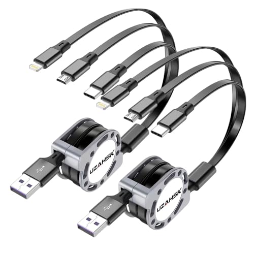 Multi Charging Cable 4ft 3 in 1 USB Retractable Phone Charger Cable ...