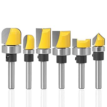 Yakamoz 6Pcs Assorted Edge 1/4 Inch Shank Treatment Grooving Router Bit ...