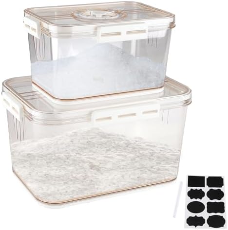 Amazon.com: Home-X Set of 2-1 Flour Keeper and 1 Sugar Keeper Plastic ...