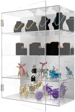 Amazon.com: Clear Acrylic Countertop Display Case: 4-Tier Showcase with ...