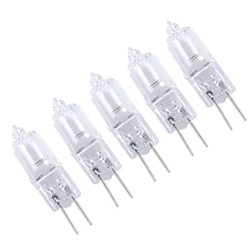 Mikikit Halogen Light Bulbs, 5Pcs 2 Pin 5W 12V 2900K G4 Base Crystal ...
