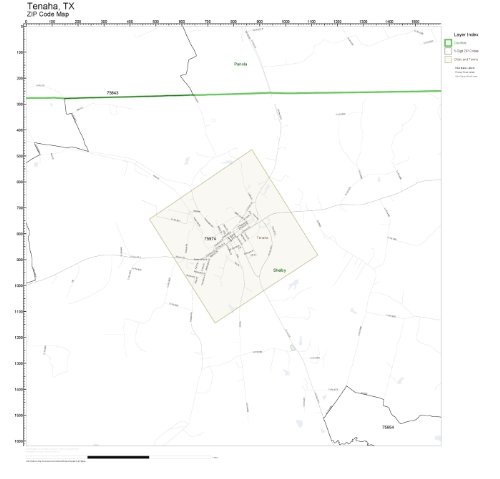 ZIP Code Wall Map of Tenaha, TX ZIP Code Map Laminated: Amazon.com ...