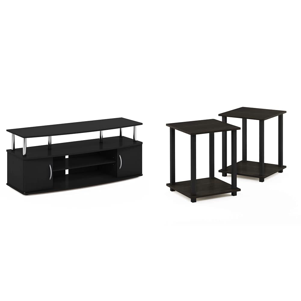 Furinno Jaya Large Entertainment Stand for TV Up to 55 Inch, Americano ...