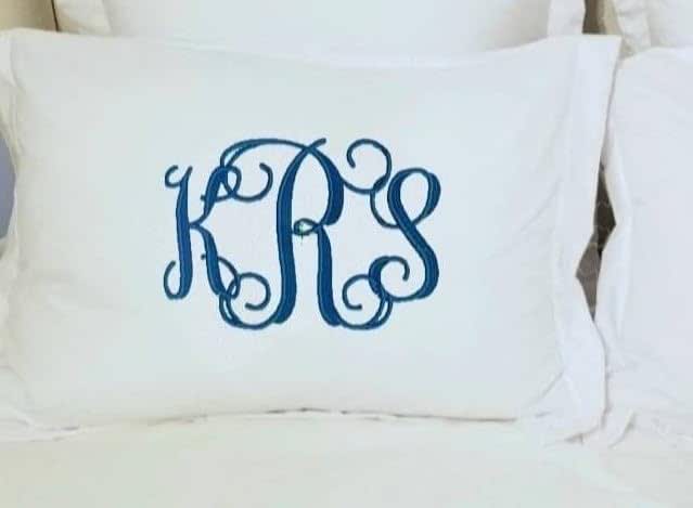 Amazon.com: Monogrammed Pillow Sham Pillowcase Embroidered Interlocking ...