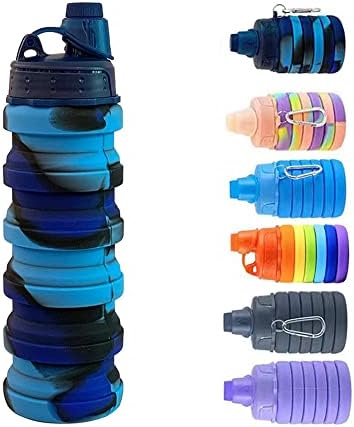 Amazon.com: konlongzan Collapsible Water Bottles 2 pack Travel Water Bottle Portable Hiking ...