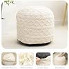 Amazon.com: Beige Round Faux Fur Ottoman Pouf - 20x15 Inch Storage Foot ...