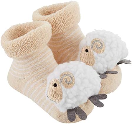 Amazon.com: Stephan Baby Rattle Socks, Stripey Cream and White Lambs ...