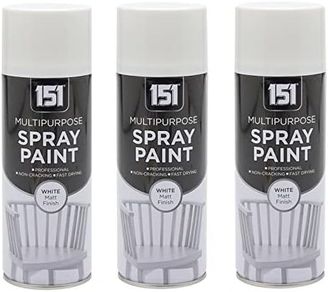 3 x 400ml 151 Multi Purpose Spray Paint Aerosol Wood Metal Brick - Matt ...